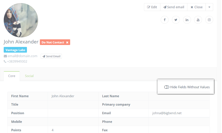 Can I Hide Empty Contact Fields Adaptix