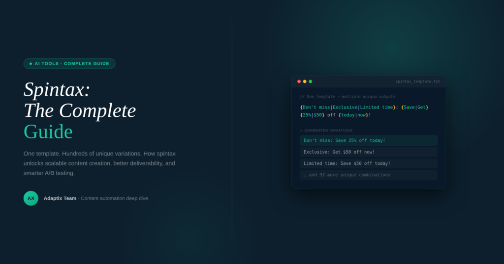 Spintax - The Complete Guide - Adaptix